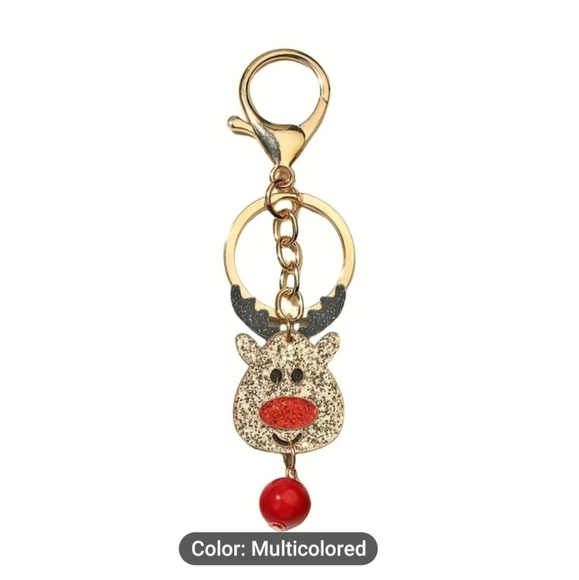 Accessories | Nwt Glitter Reindeer Bag Charmkey Chain | Poshmark